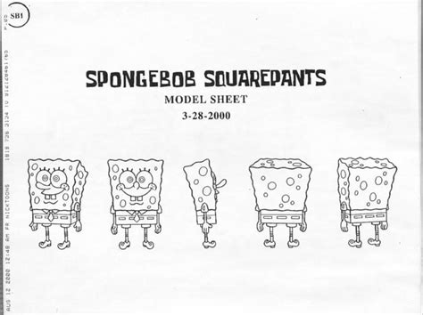 Spongebob Squarepants 1999 Current Part 1 Model Sheets