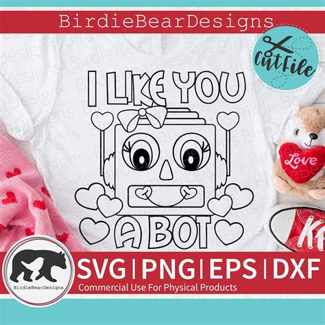 Robot Svg Valentine Coloring Svg Robot Valentine Svg Valentines Day