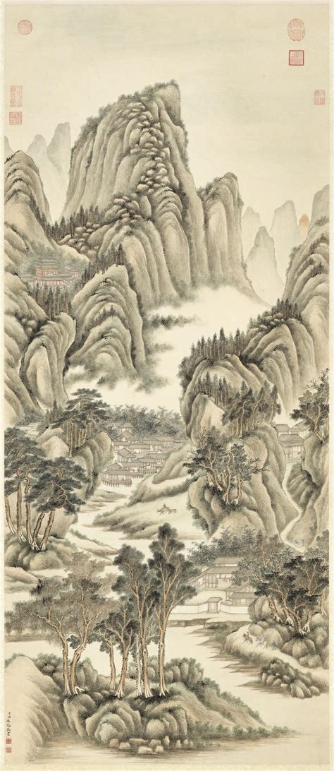 春山游骑轴清永瑢绘台北故宫博物院藏 书格