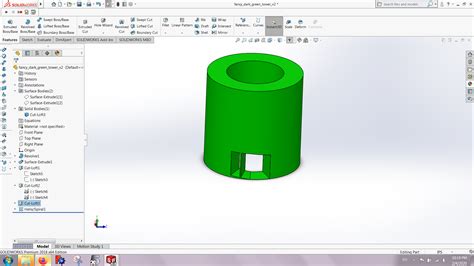 Solidworks How To Pattern A Cut Loft Around A Helix Engineering Stack Exchange