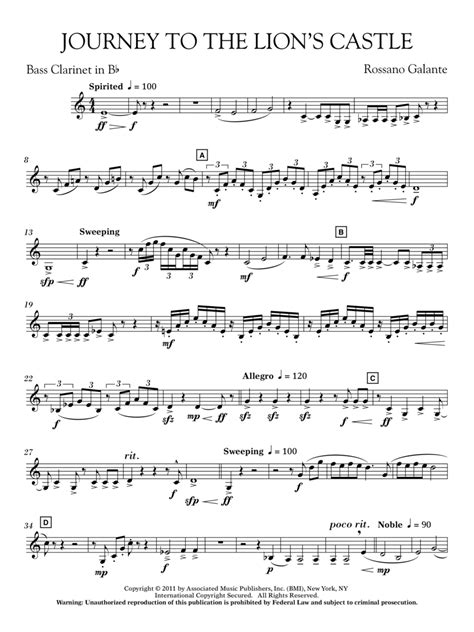 Journey To The Lion S Castle Bb Bass Clarinet By Rossano Galante