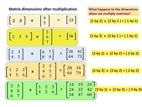 matrix multiplication dimensions teaching resources