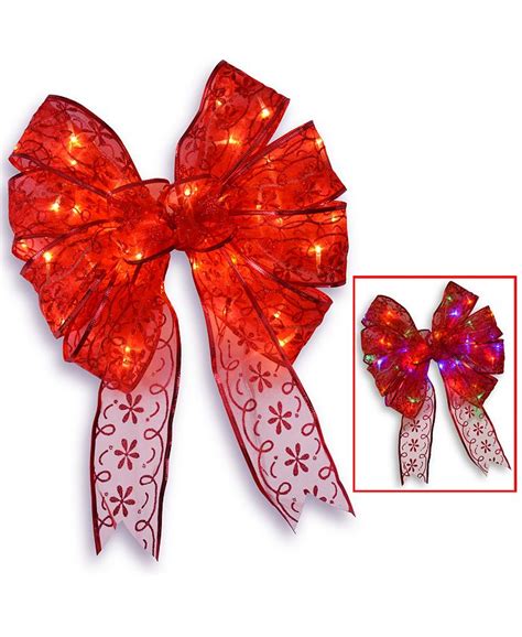National Tree Company National Tree 9 Red Bow Tree Topper With Dual