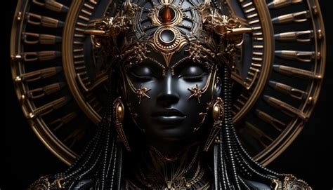 Premium Ai Image A Golden Statue Of A Praying Goddess Exudes