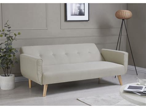 Divano convertibile scandinavo 3 posti in tessuto beige BERLIN