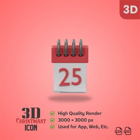 Premium Psd Christmas 3d Icon