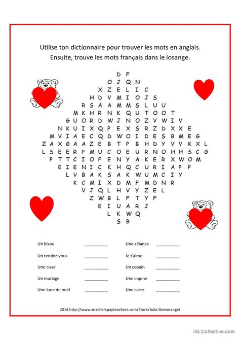 Saint Valentin Français Fle Fiches Pedagogiques Pdf And Doc