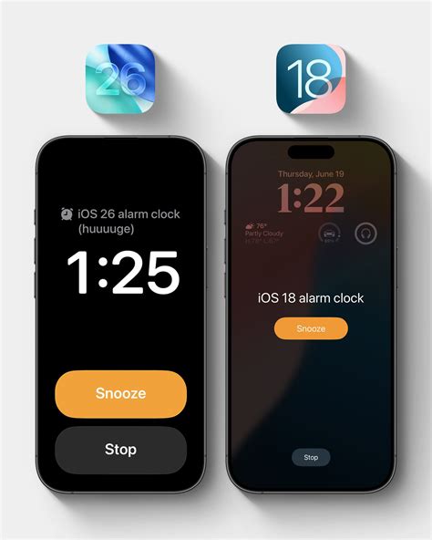 9to5mac New Alarm Screen In Ios 26 Is Huge Vs Ios 18 Ios26 Ios18