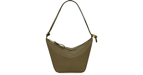 Loewe Mini Leather Hammock Hobo Bag In Metallic Lyst