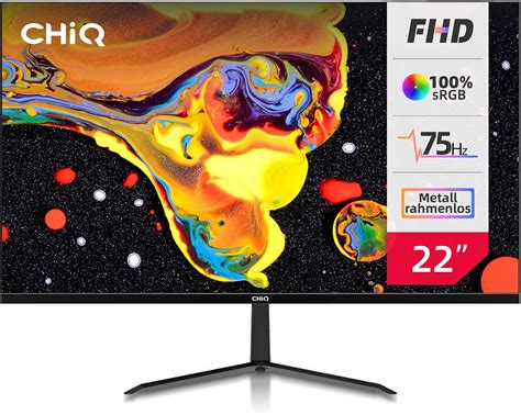 CHiQ 22P610FS 21,5 Zoll Full HD Monitor, 100% sRGB, 75Hz,blendfrei ...