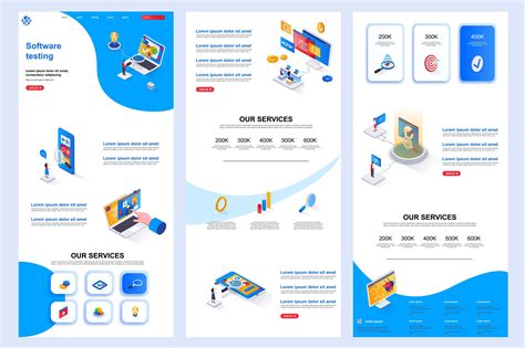 Software Testing Isometric Landing Page Vector Art At Vecteezy