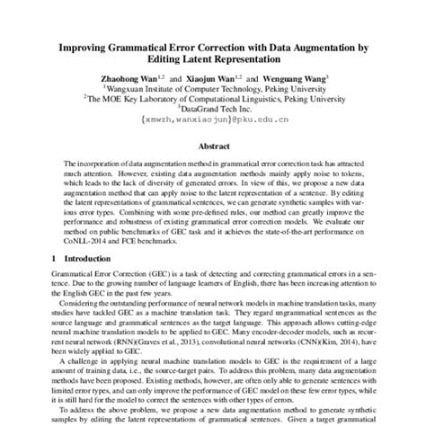 Improving Grammatical Error Correction With Data Augmentation By