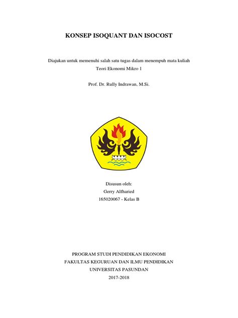 Konsep Isoquant Dan Isocost Gerry Alfharied 165020067 Pdf