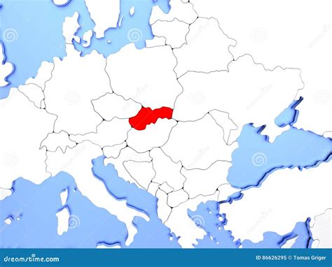 Slowakei im Rot auf Karte stock abbildung Illustration von ränder