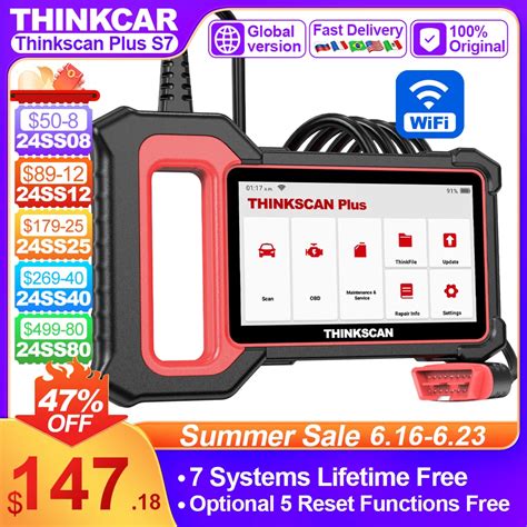 THINKSCAN PLUS S7 S6 S4 THINKCAR OBD2 Scanner Auto ABS SRS ECM TCM BCM
