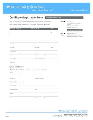 Fillable Online Extension Ucsd Certificate Registration Form UC San
