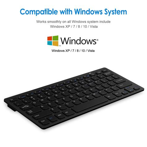 Jetech Ultra Slim 2 4g Wireless Keyboard For Windows Black Keyboard