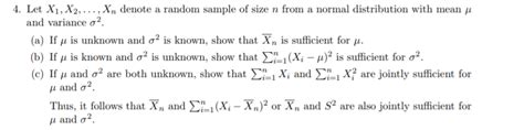 Solved 1 Let Xi X2 Xn Denote A Random Sample Of Size N Chegg