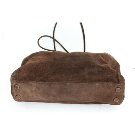 2000s Prada Brown Leather Suede Vintage Handbag Shopper At 1stdibs