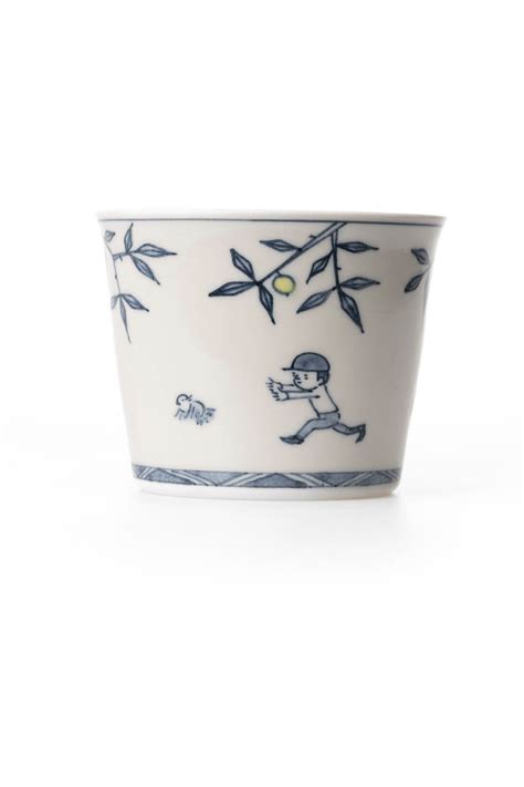 Motif Ceramic And Art Soba Cup Lemon Tree Men Blue Button Shop