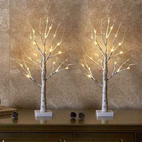Eambrite Lighted Birch Tree For Valentines Day Decor Set Of 2 Easter