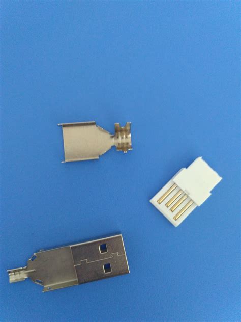 Usb公头diy焊线式a型扁形插头三件套白芯耐温高量大优惠 虎窝淘