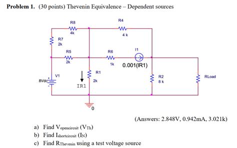 solved problem 1 30 ﻿points ﻿thevenin equivalence