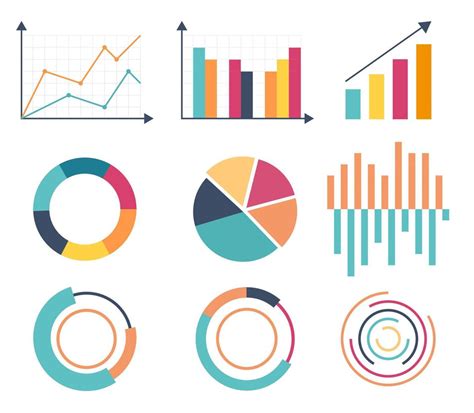 Business Data Market Elements Dot Bar Pie Charts Diagrams And Graphs