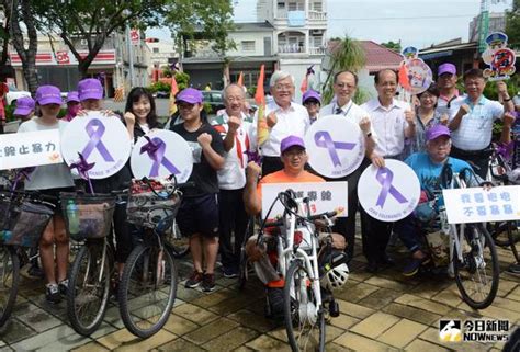 縣長號召民眾反家暴兒虐 繫紫絲帶領騎車零容忍 地方 NOWnews今日新聞