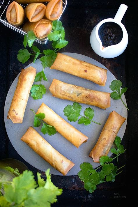 Chicken Spring Roll Indian Style Video Nish Kitchen