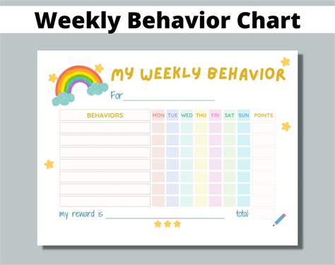 Weekly Behavior Chart Printable Free Printable Chart