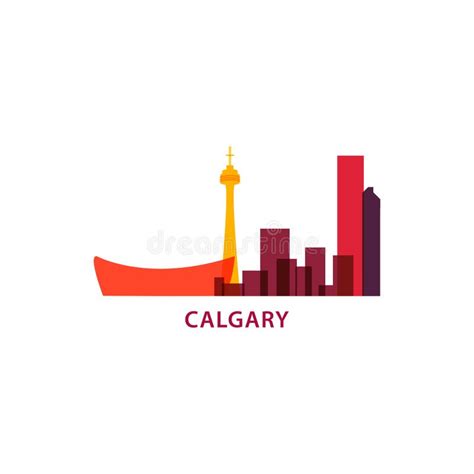 Calgary City Cool Skyline Logo Illustration Stock Vector Illustration