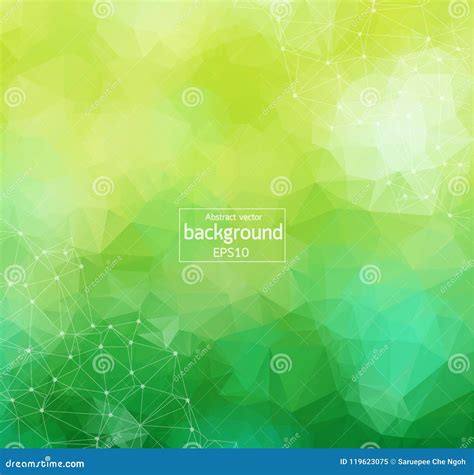 Abstract Green Light Geometric Polygonal Background Molecule And Communication Connected Lines