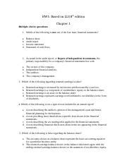HW1 Docx HW1 Based On LLS 8th Edition Chapter 1 Multiple Choice Questions 1 Which Of The