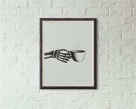 Skeleton Hand Skeleton Hand With Coffee Funny Halloween Etsy