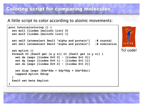 Ppt Scripting Biomolecular Simulations With Tcl Part Of Cs590v
