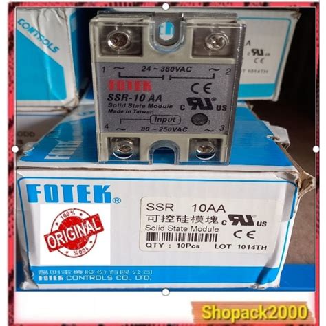 Ssr-10aa Solid State Relay 10Ampere AC Control AC Single Phase | Shopee ...