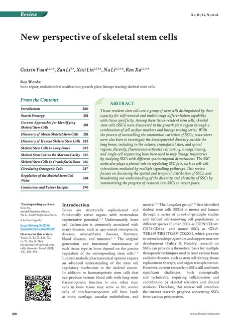 Pdf New Perspective Of Skeletal Stem Cells