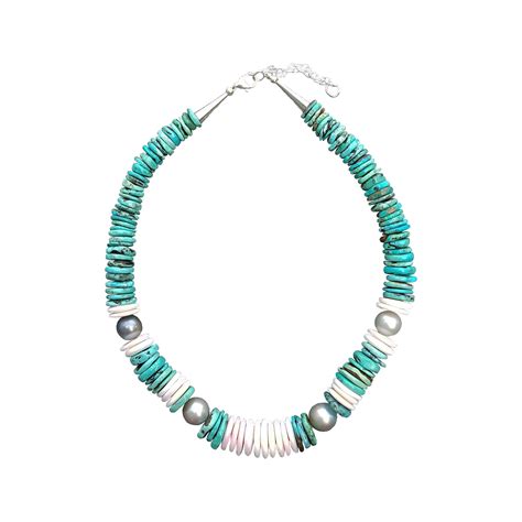 Turquoise And Shell Necklace Lola Florence Jewelry Hawaii