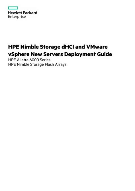 Pdf Hpe Nimble Storage Dhci And Vmware Vsphere 67 Deployment