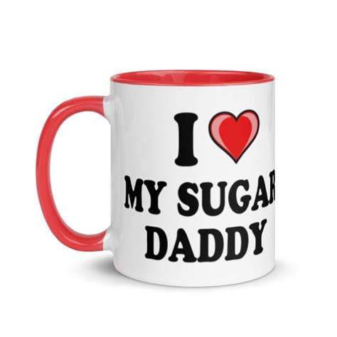 I Love My Sugar Daddyfun Novelty White Glossy Mug Pink Bubblegum