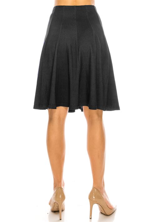 12 Panel Denim Flared A Line Knee Length Skirt Chi Chi Nyc