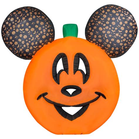 Disney Mickey And Minnie Mouse Pumpkin Halloween Lighted Blow Mold Set