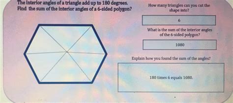 Solved The Interior Angles Of A Triangle Add Up To 180 Degrees Find The Sum Of The Interior
