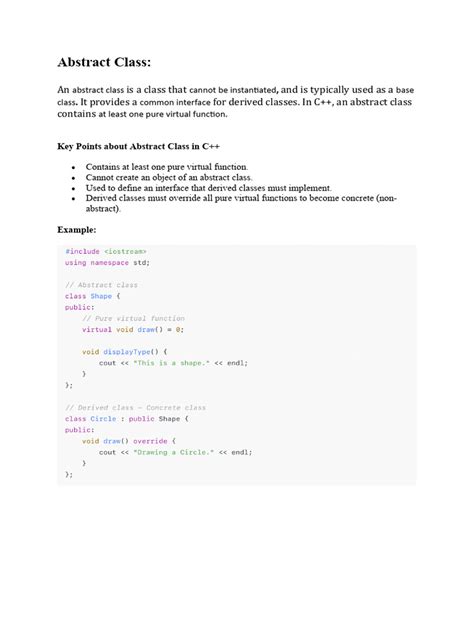 Abstract Class In Oop Pdf