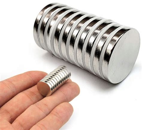 Walcowe MAGNESY NEODYMOWE 15x3 Mm ZESTAW 10 SZTUK Magnes Neodymowy