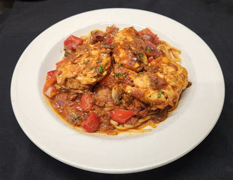 Chicken Or Sausage Cacciatore Dinner Menu Backstreet Grille