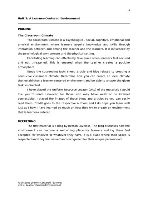 Creating A Learner Centered Classroom Pdf Distance Education Learning