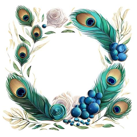 Premium Photo Frame Of Peacock Feather Frame With Coconut Barfi