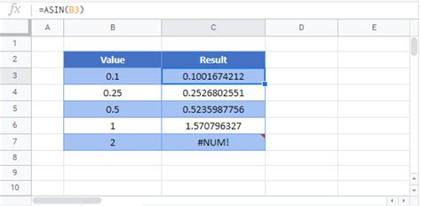 ASIN Function Examples Excel Google Sheets Automate Excel